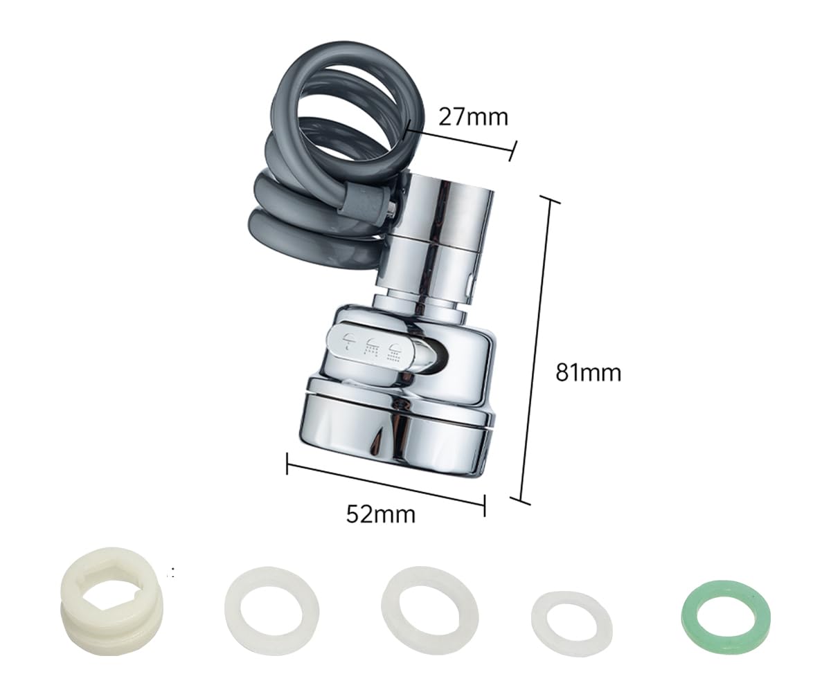 Kitchen faucet head replacement,3 Spray Modes Faucet Aerator,sink faucet head sprayer head replacement,Infinite angles Movable Faucet Extender for Kitchen Sink for Washing Face Shampoo