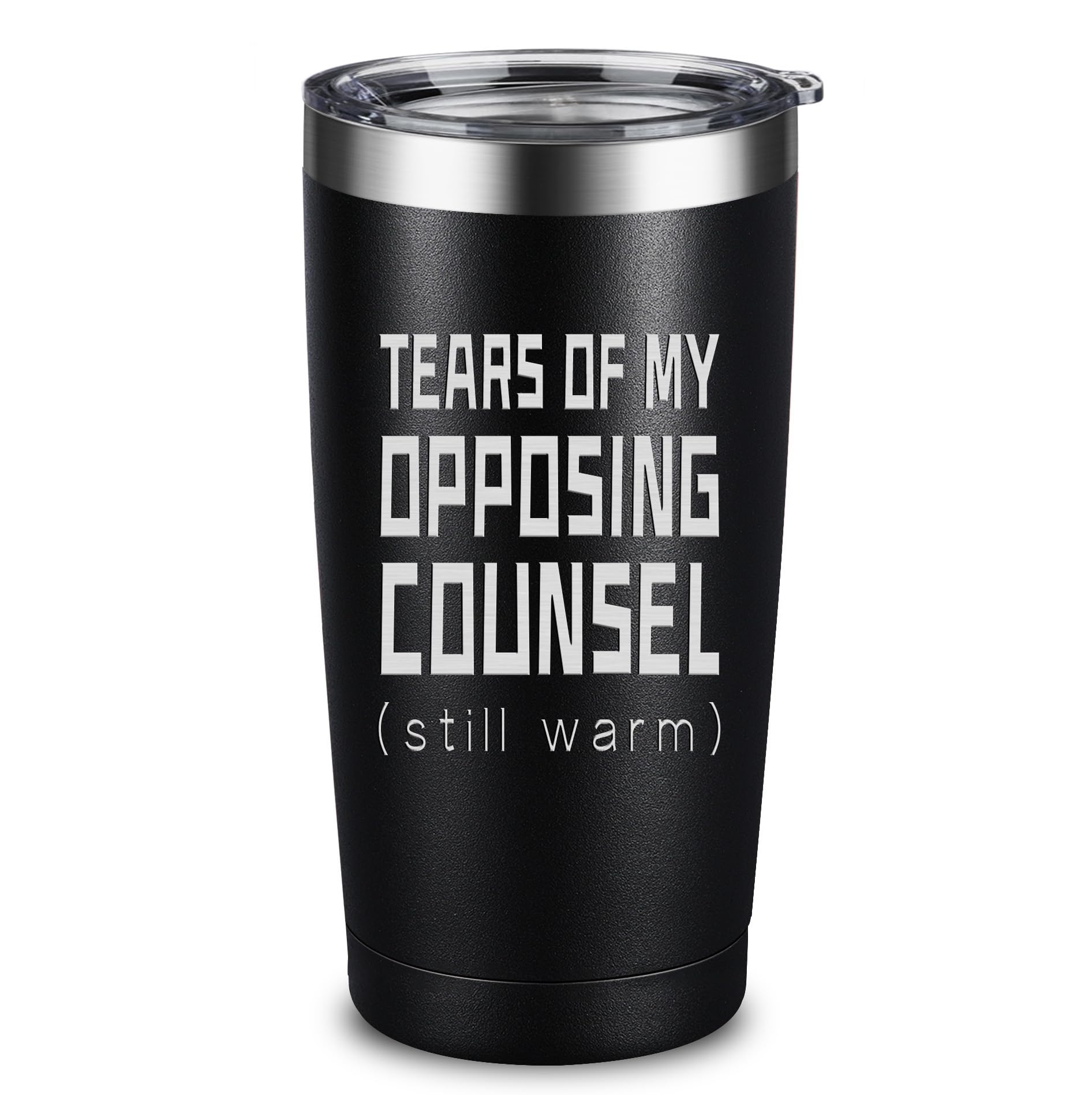 ARIABLE Lawyer Gifts for Men - Tears of My Opposing Counsel - Funny Defense Attorney Court Cup - Lawyers Graduate Law Student Graduation, Birthday, Christmas Gifts, 20oz Lawyer Tumbler, Black