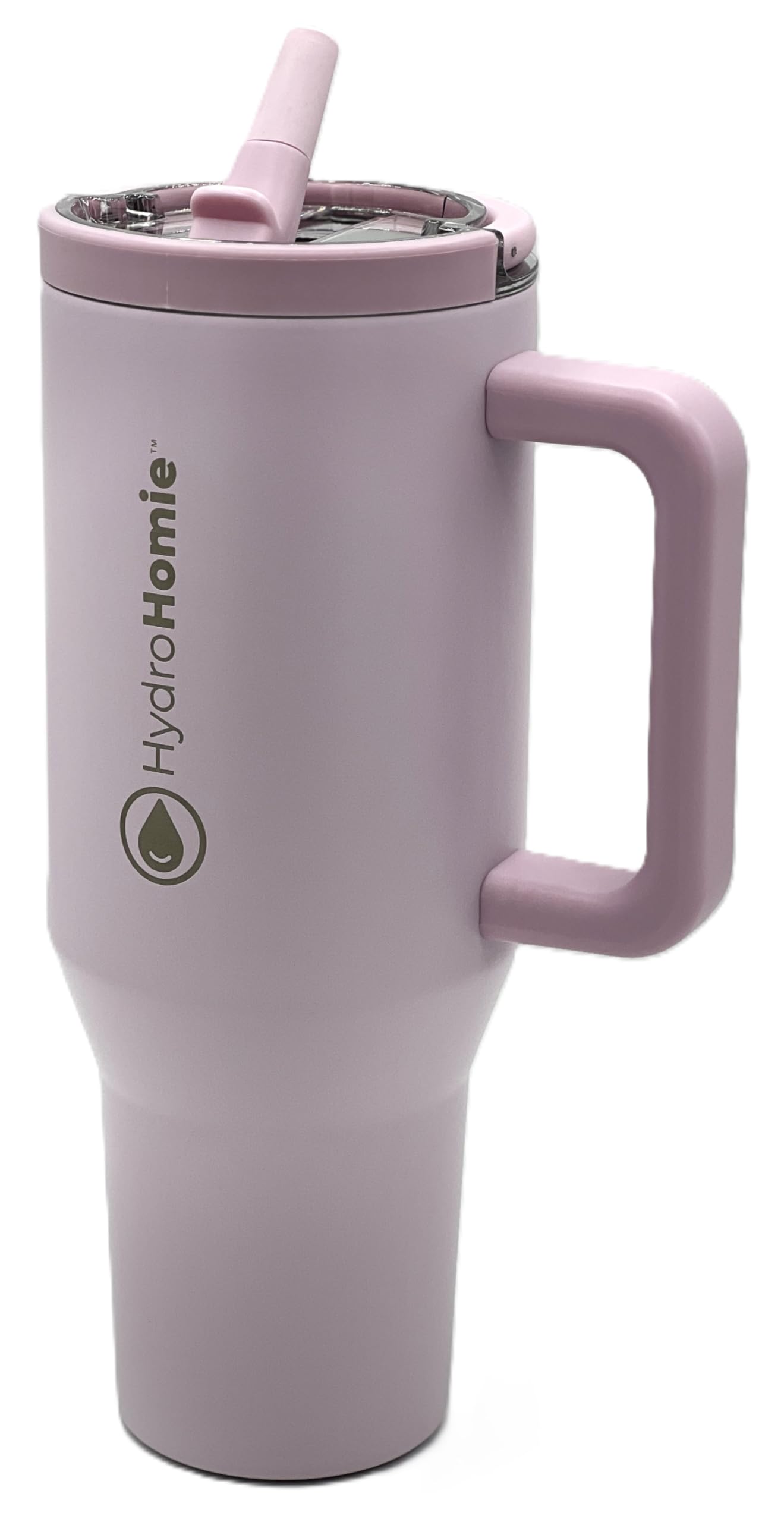 HYDRO HOMIE The Nomad 40oz Tumbler with Flip Straw Lid and Rubber Base – Travel Car Cup Holder Friendly, 100% Leak Resistant - Blush Rush