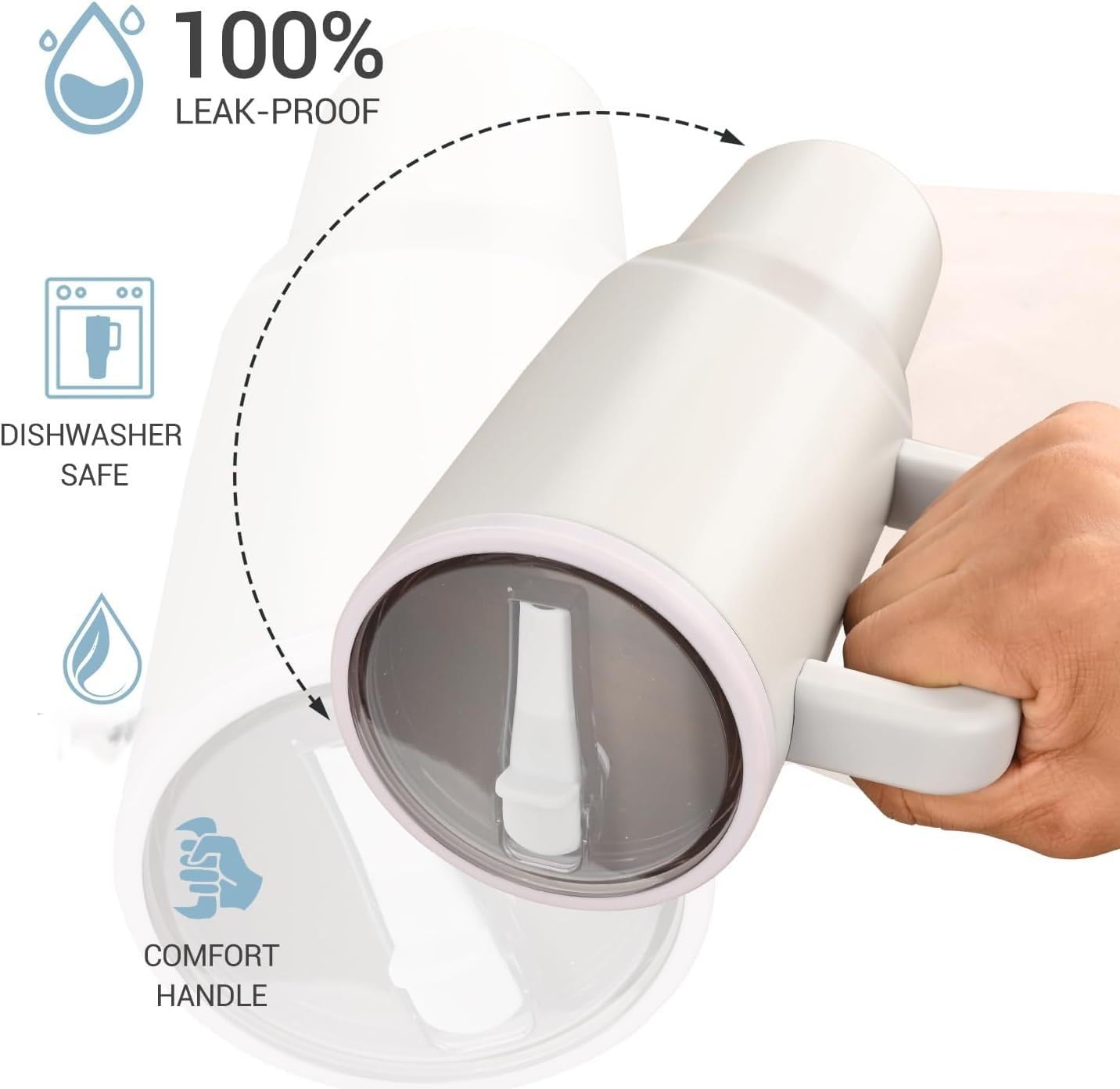 HYDRO HOMIE The Nomad 40oz Tumbler with Flip Straw Lid and Rubber Base – Travel Car Cup Holder Friendly, 100% Leak Resistant - Blush Rush