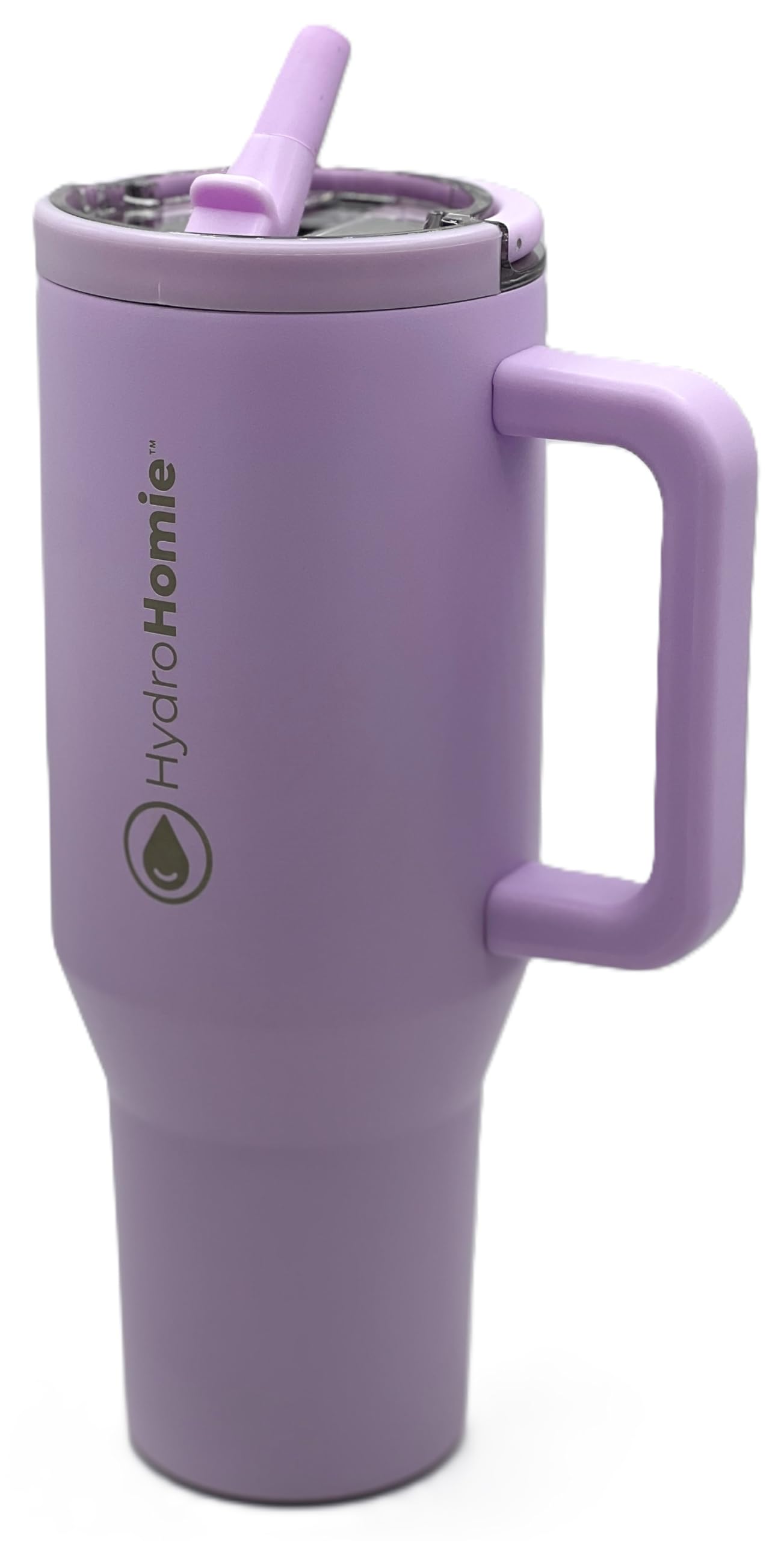HYDRO HOMIE The Nomad 40oz Tumbler with Flip Straw Lid and Rubber Base β Travel Car Cup Holder Friendly, 100% Leak Resistant - Lucky Lilac