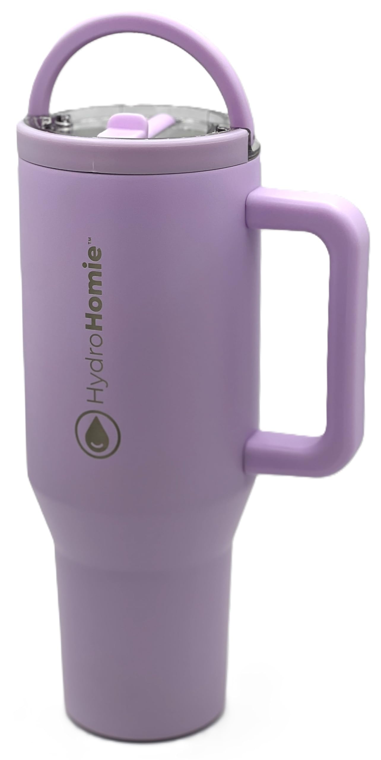 HYDRO HOMIE The Nomad 40oz Tumbler with Flip Straw Lid and Rubber Base β Travel Car Cup Holder Friendly, 100% Leak Resistant - Lucky Lilac