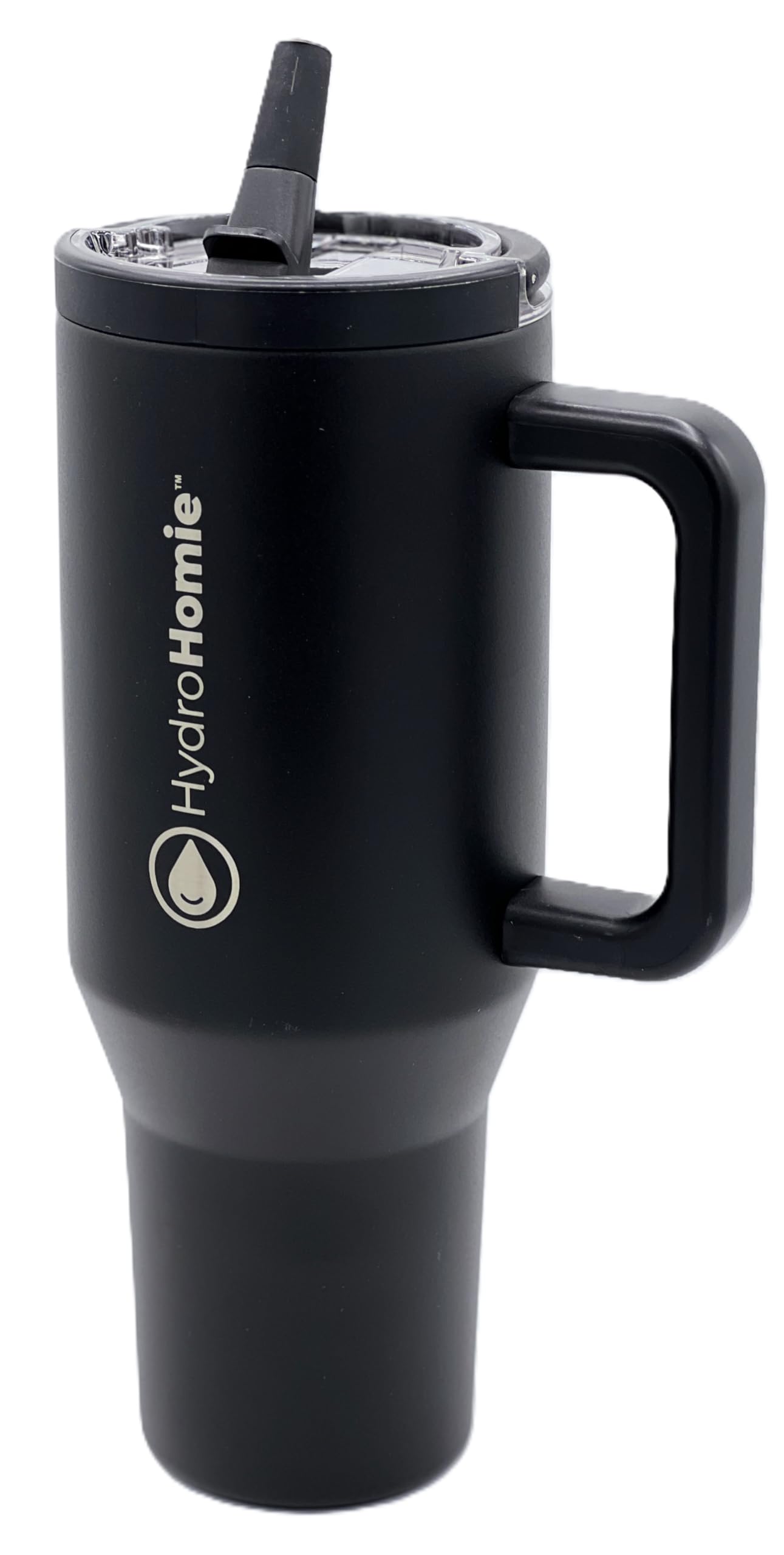 HYDRO HOMIE The Nomad 40oz Tumbler with Flip Straw Lid and Rubber Base โ Travel Car Cup Holder Friendly, 100% Leak Resistant - Black Onyx