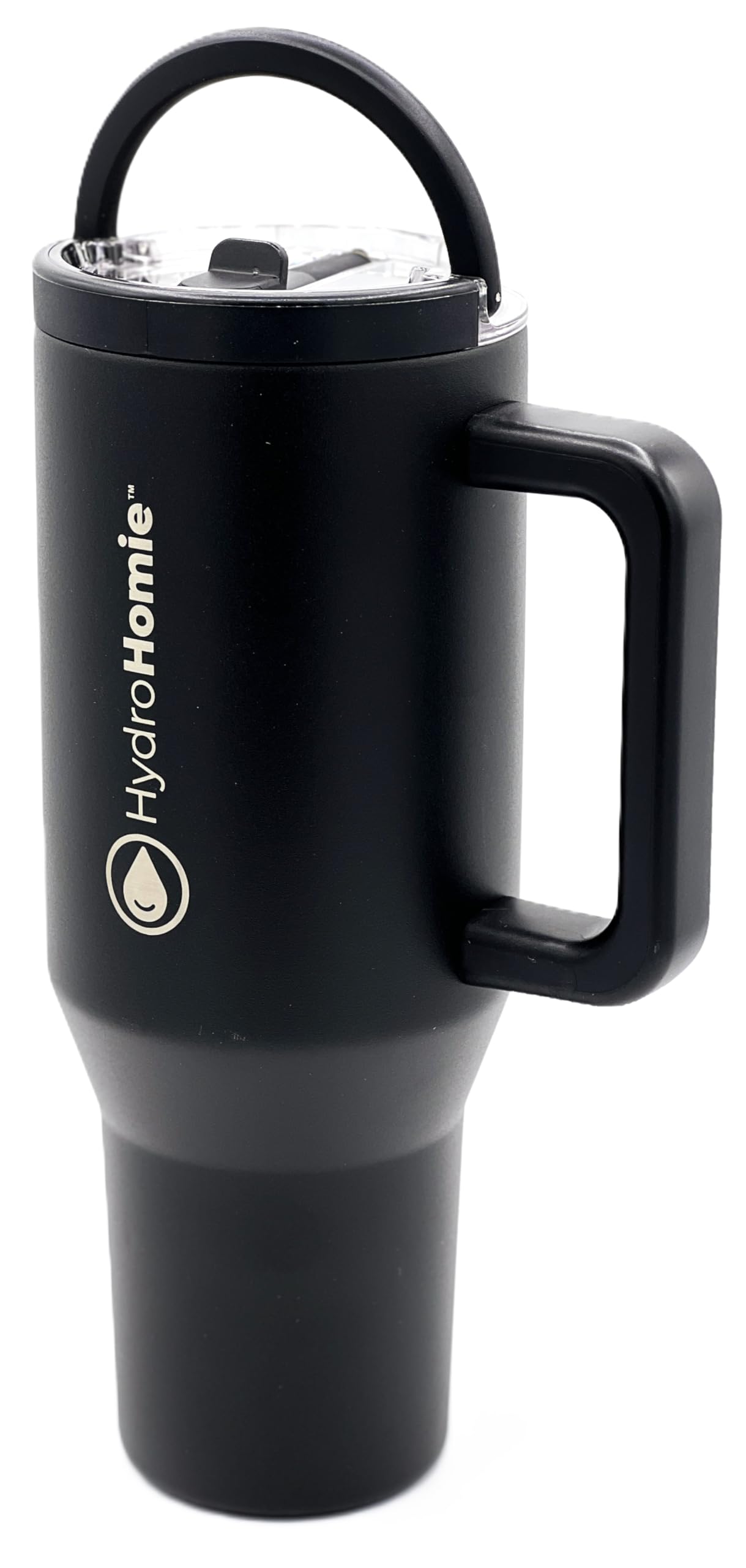 HYDRO HOMIE The Nomad 40oz Tumbler with Flip Straw Lid and Rubber Base โ Travel Car Cup Holder Friendly, 100% Leak Resistant - Black Onyx