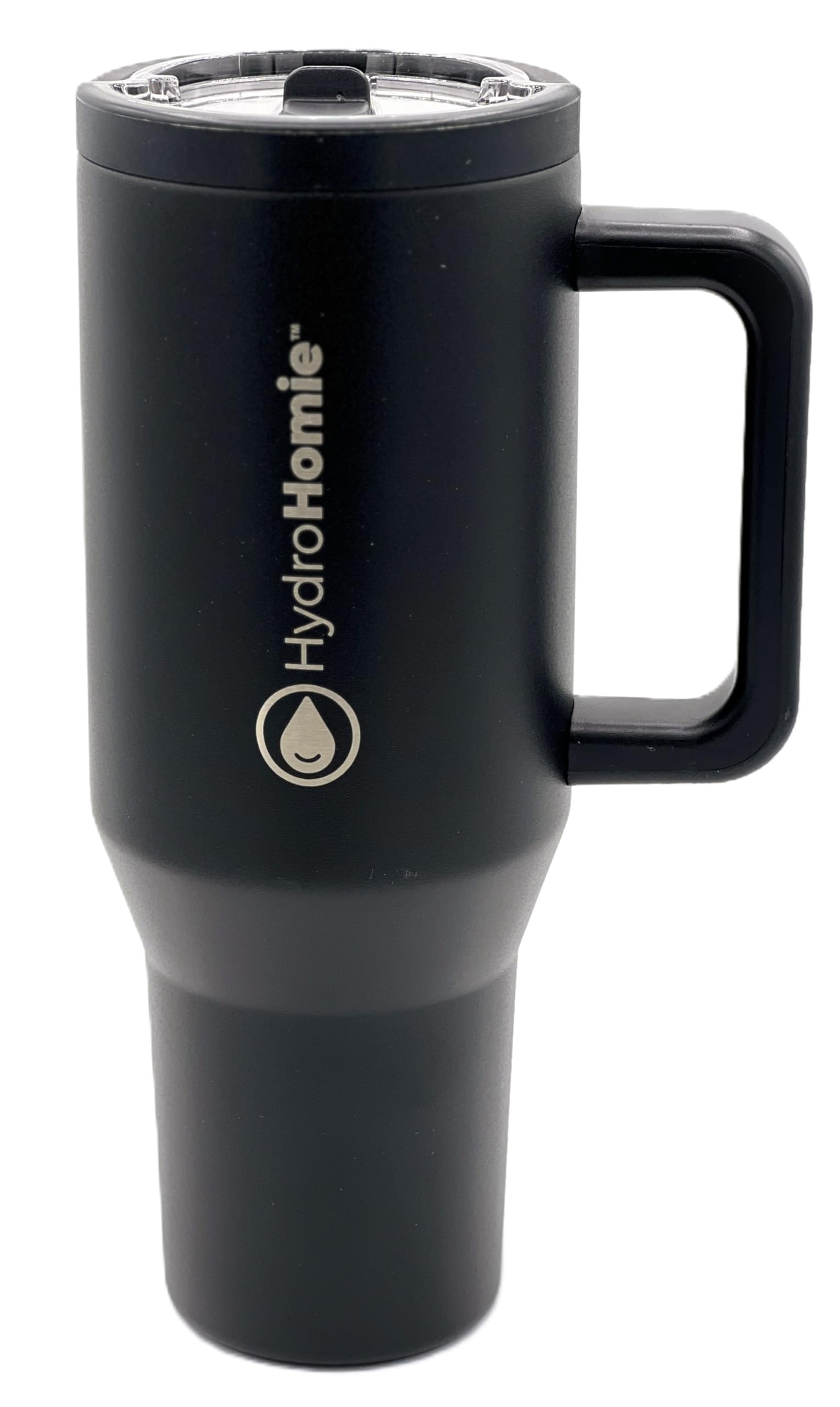 HYDRO HOMIE The Nomad 40oz Tumbler with Flip Straw Lid and Rubber Base – Travel Car Cup Holder Friendly, 100% Leak Resistant - Black Onyx