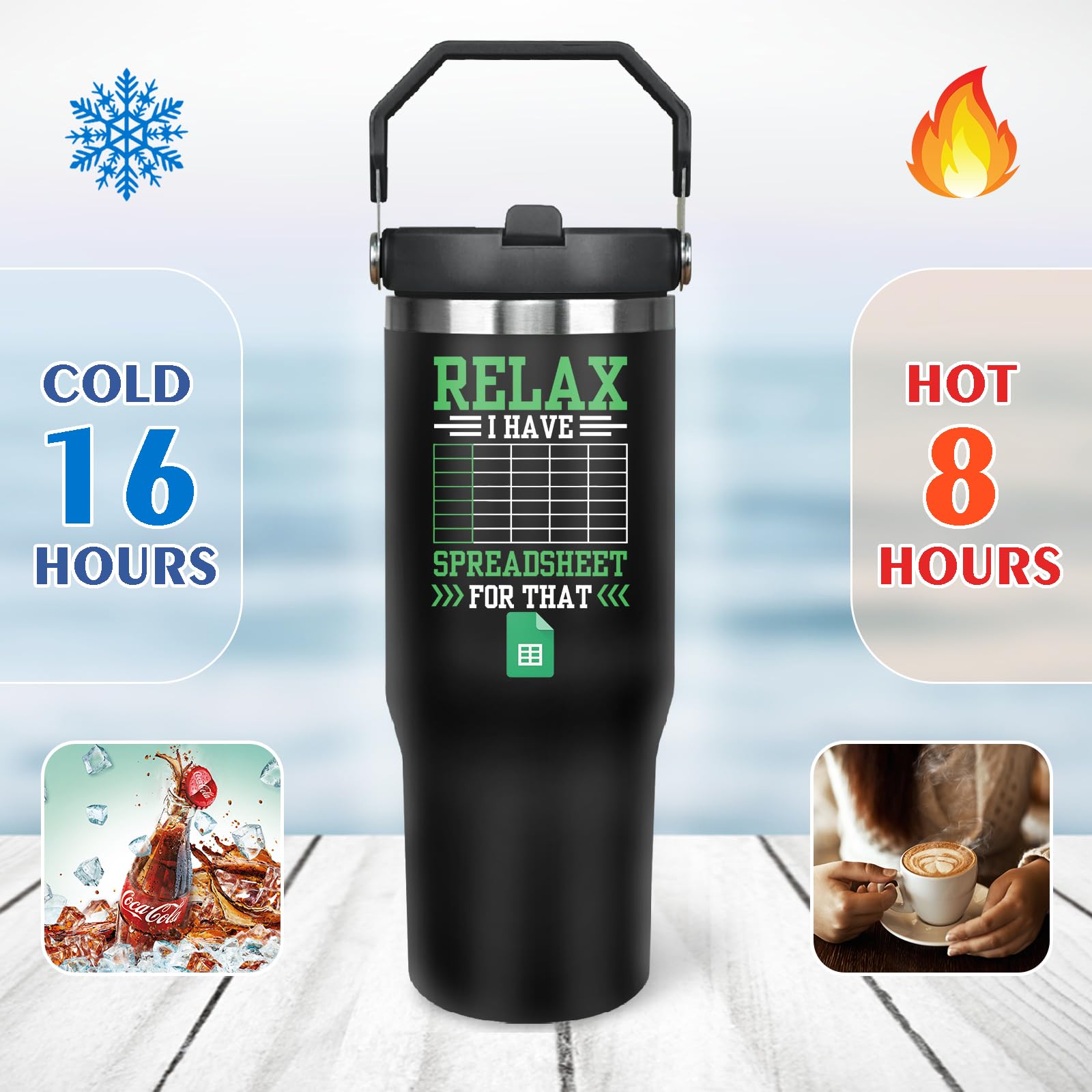 thmasamwr 30oz Excel Tumbler, Spreadsheet Coffee Mug, Relax I Have A Spreadsheet For That Mug for Accountant, CPA, Coworker, Funny Spreadsheet Excel Gifts for Men Women