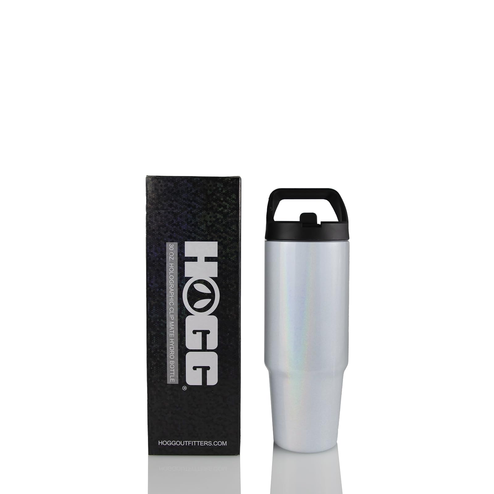 Hogg 30oz Sublimatable Clipmate Hydro Bottle Case (24 Pack) DIY, Customizable, Add Logo, Vinyl, Alcohol Ink, or Glitter & Epoxy To Any Cup. Bulk/Wholesale Sublimation Tumblers (Holographic)