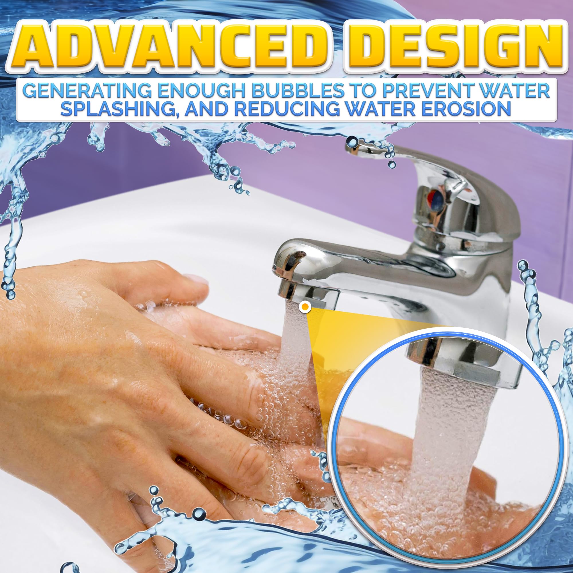 4Pcs Bathroom Faucet Aerator Replacement with Brass Shell - Kitchen Sink Aerator Faucet with Gasket - Kitchen Faucet Aerator Male Thread 15"/16" 24mm Bathroom Sink Aerator 2.2 GPM Faucet Aerator