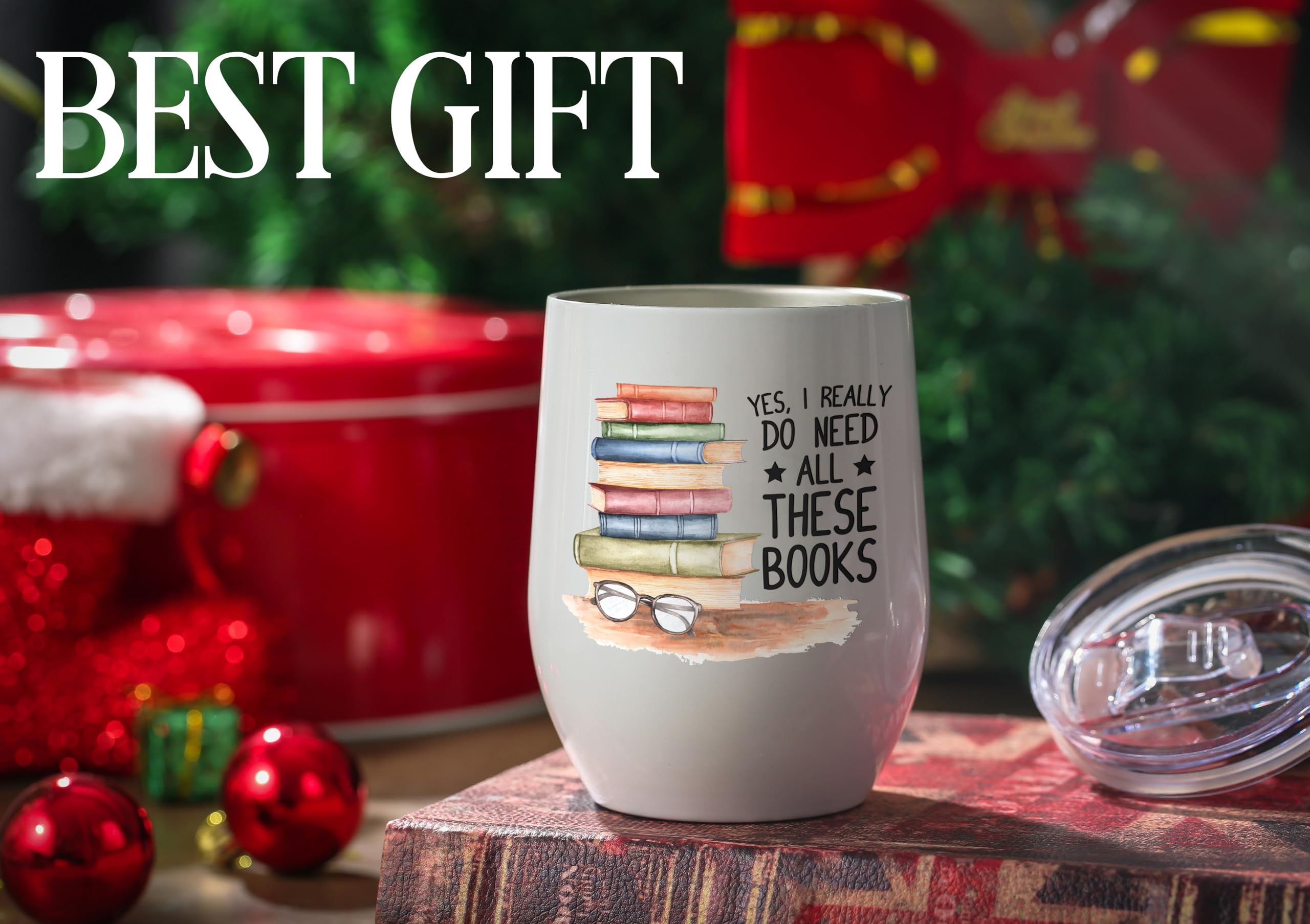 Onebttl 12oz Stainless Steel Insulated Tumbler with Lid - Book Lovers Gift for Women