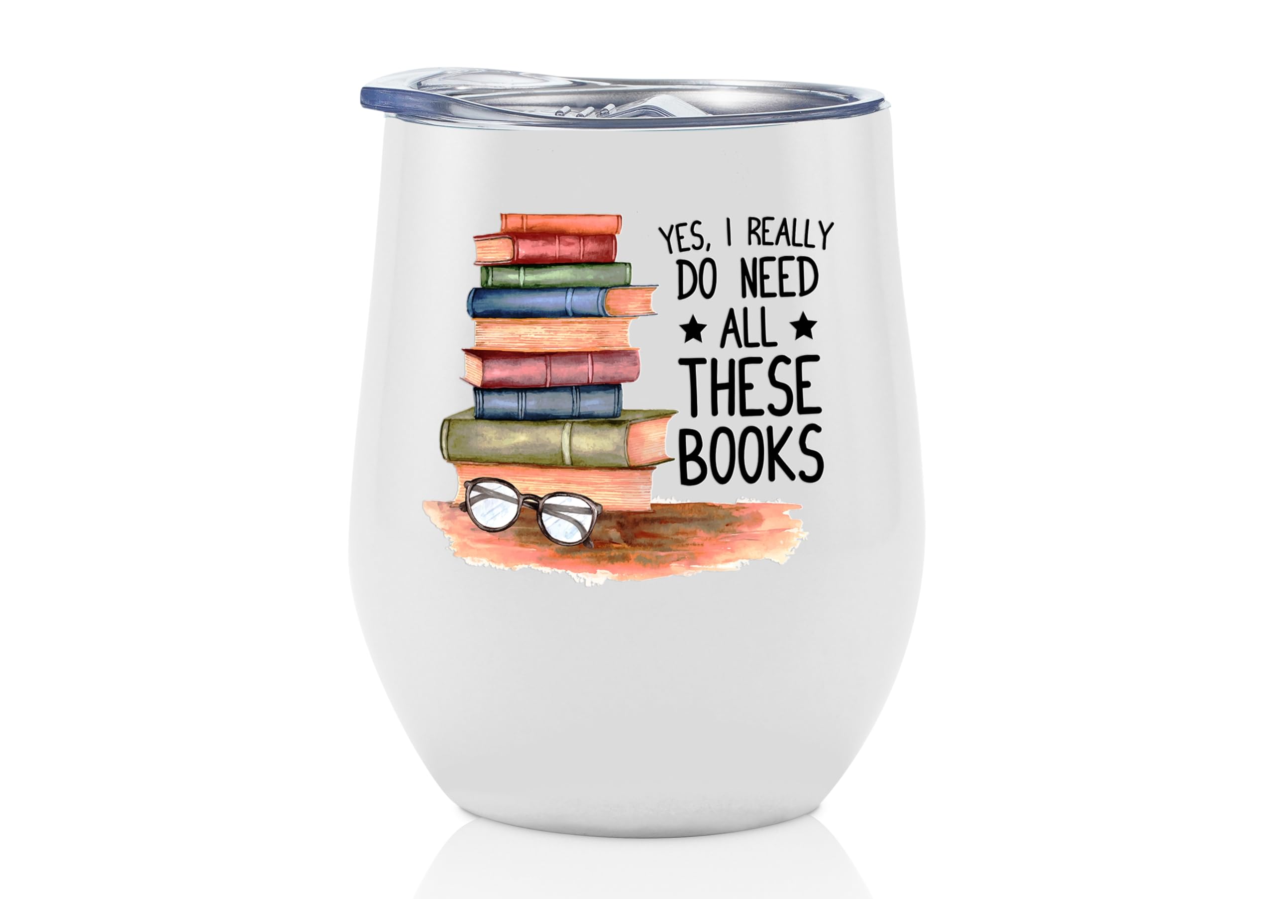 Onebttl 12oz Stainless Steel Insulated Tumbler with Lid - Book Lovers Gift for Women