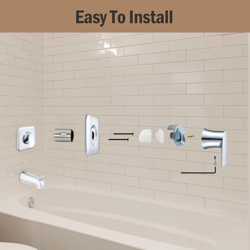 Replacement for Moen T2471 Genta LX Posi-Temp Valve Shower Trim Kit, Shower Lever Handle, Chrome