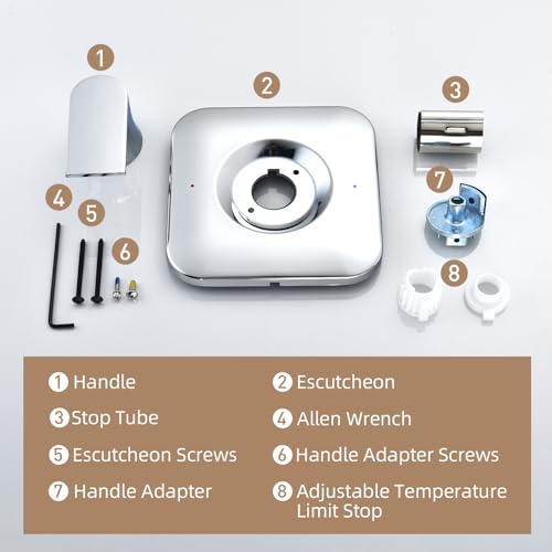Replacement for Moen T2471 Genta LX Posi-Temp Valve Shower Trim Kit, Shower Lever Handle, Chrome
