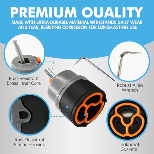RP50587 Cartridge Replacement for Delta Single Handle Kitchen and Lavatory Faucets, Works with DIAMOND Seal Technology Models Featuring a 36 mm Motion, (Include RP51503 Bonnet Nut)