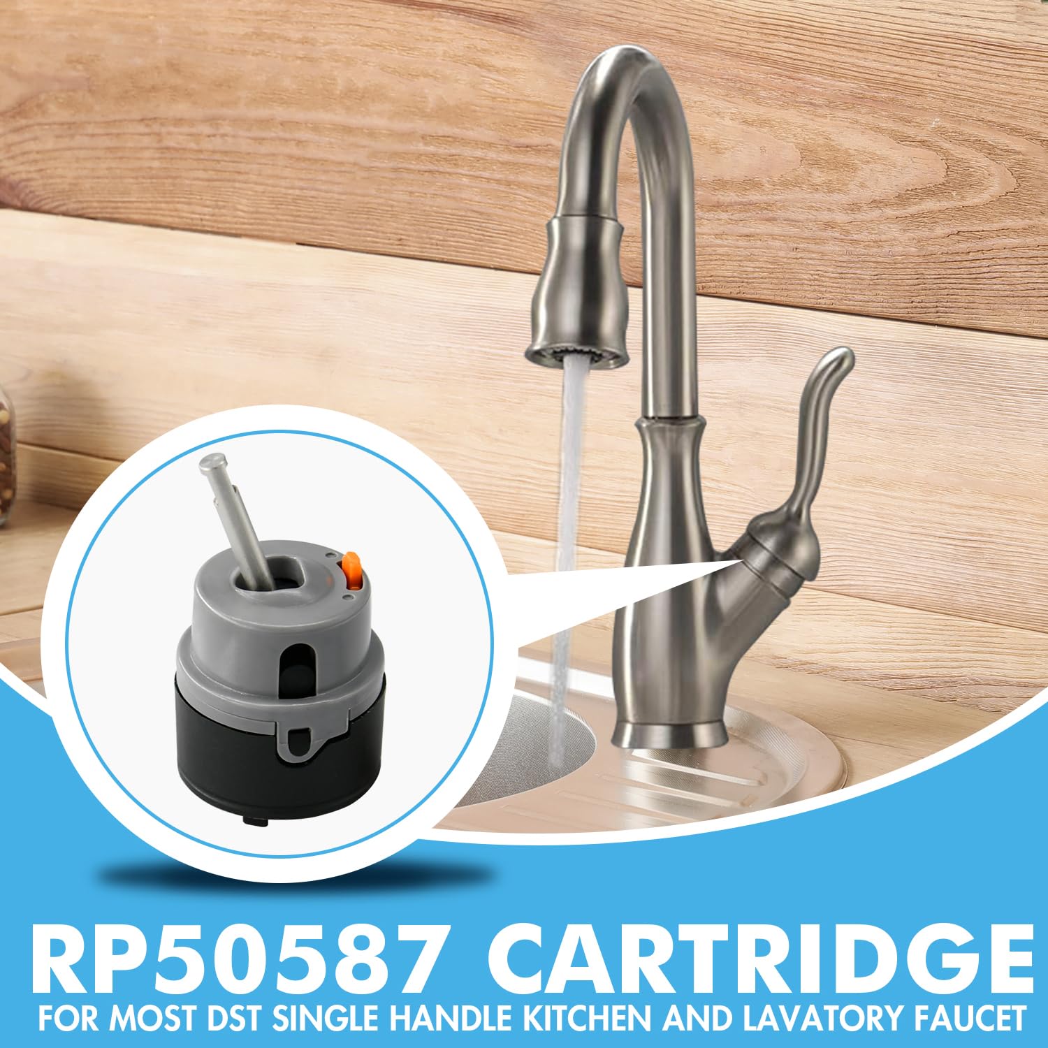 RP50587 Cartridge Replacement for Delta Single Handle Kitchen and Lavatory Faucets, Works with DIAMOND Seal Technology Models Featuring a 36 mm Motion, (Include RP51503 Bonnet Nut)