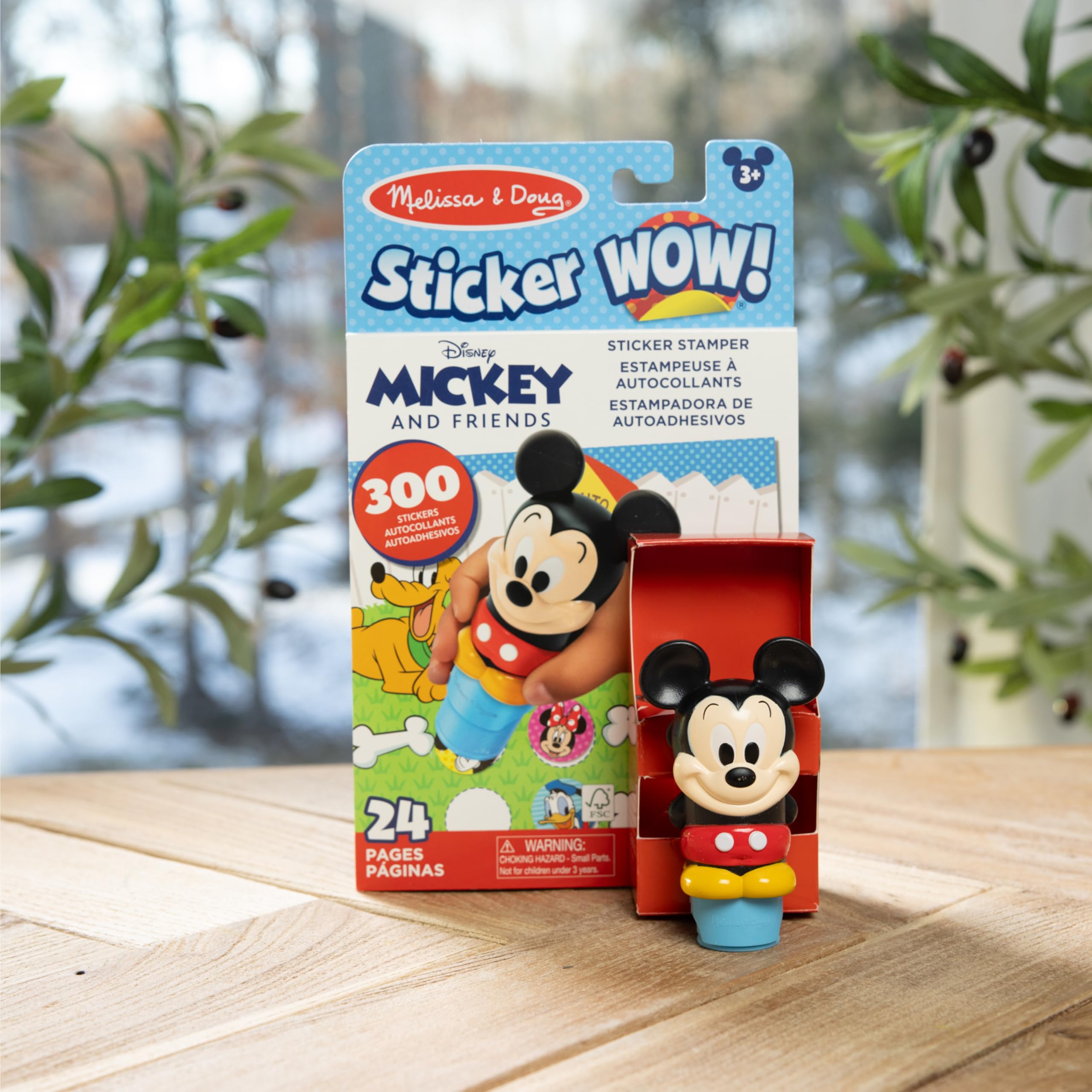 Melissa & Doug Sticker Wow!™ 24-Page Activity Pad and Sticker Stamper, 300 Stickers, Arts and Crafts Fidget Toy Collectible Character – Disney Mickey Mouse