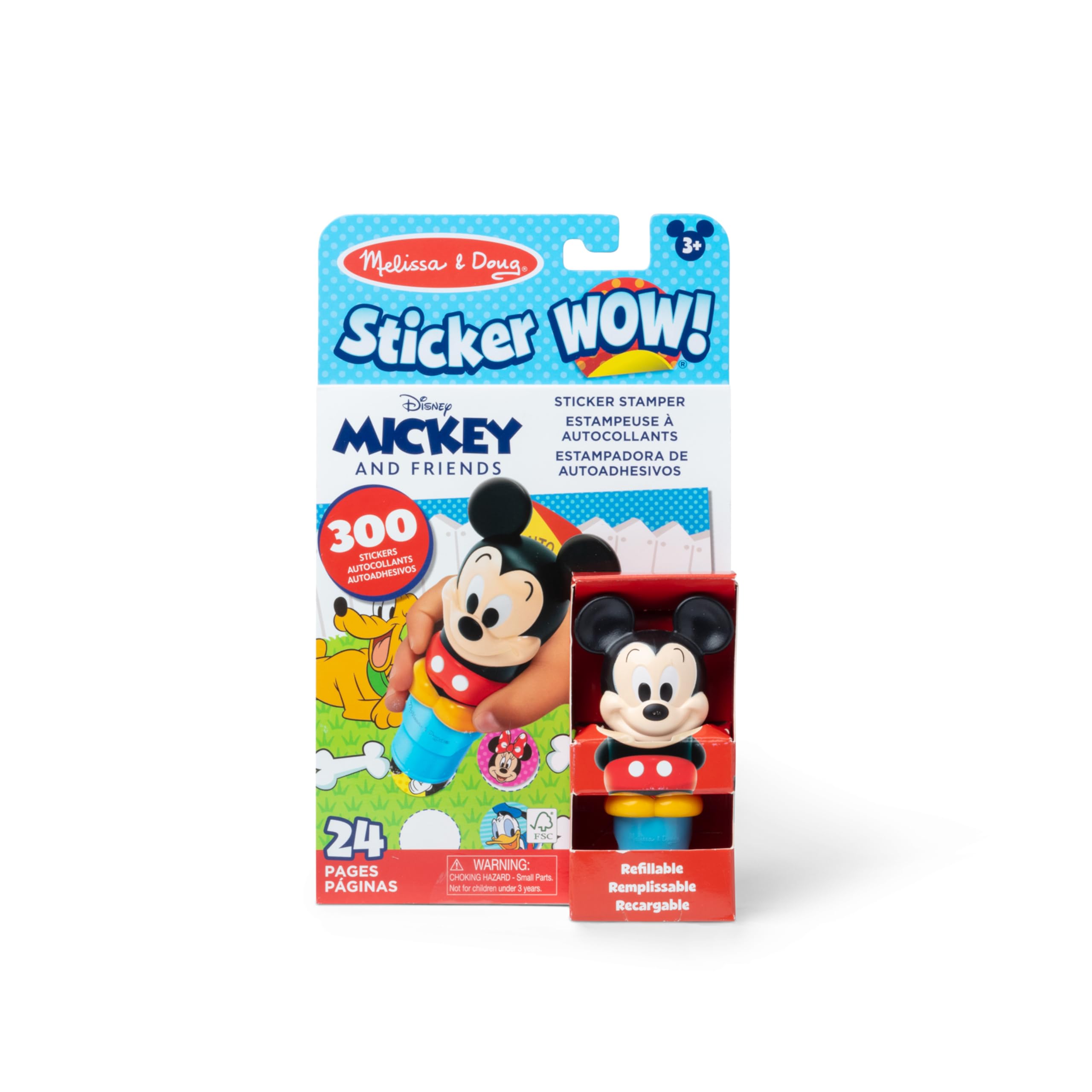 Melissa & Doug Sticker Wow!™ 24-Page Activity Pad and Sticker Stamper, 300 Stickers, Arts and Crafts Fidget Toy Collectible Character – Disney Mickey Mouse
