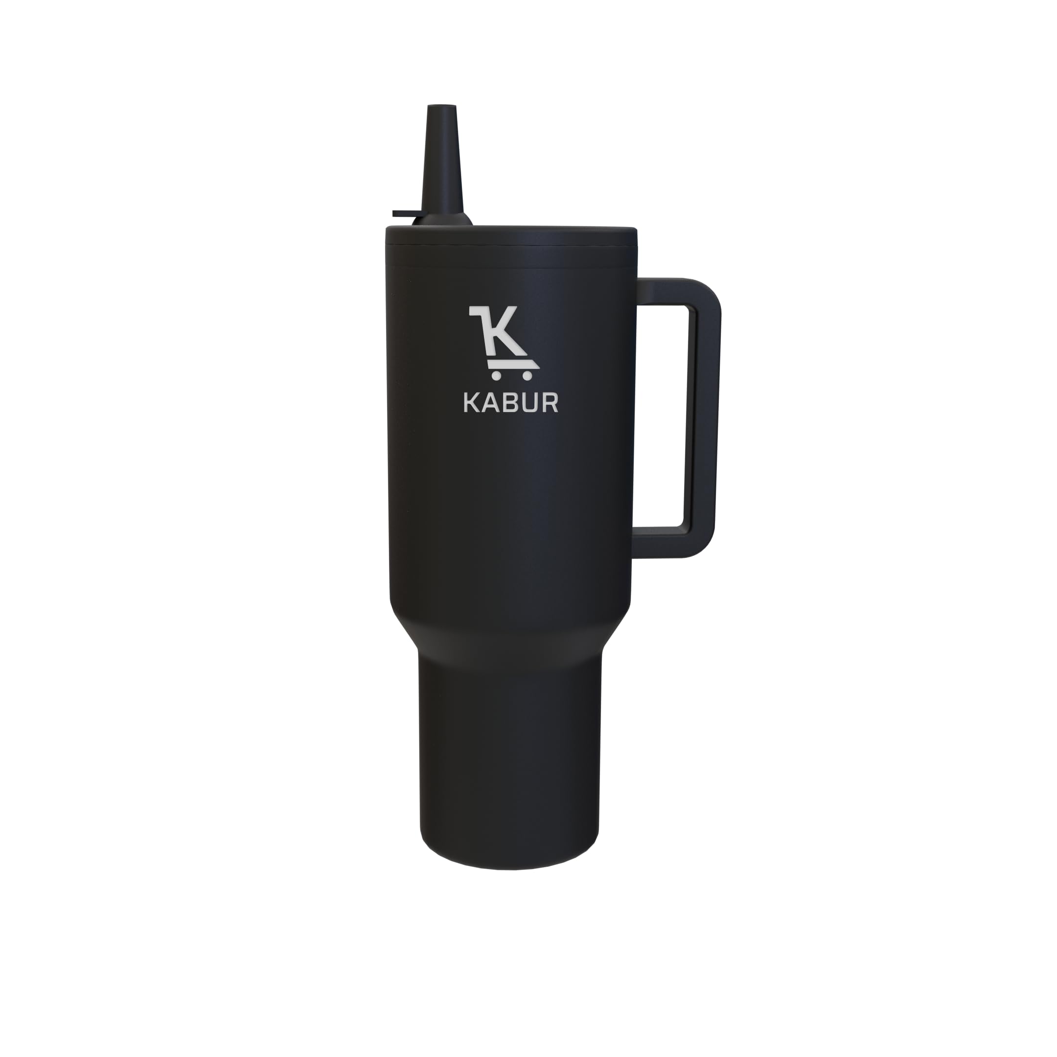 KABUR Hydro Tumbler 40oz - Premium Stainless Steel Travel Mug with Vacuum Insulation, Extra Lid, Straw, and Cupholder-Friendly Design. (Black, 40oz)