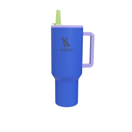 KABUR Hydro Tumbler 40oz - Premium Stainless Steel Travel Mug with Vacuum Insulation, Extra Lid, Straw, and Cupholder-Friendly Design. (Lime Rickey, 40oz)