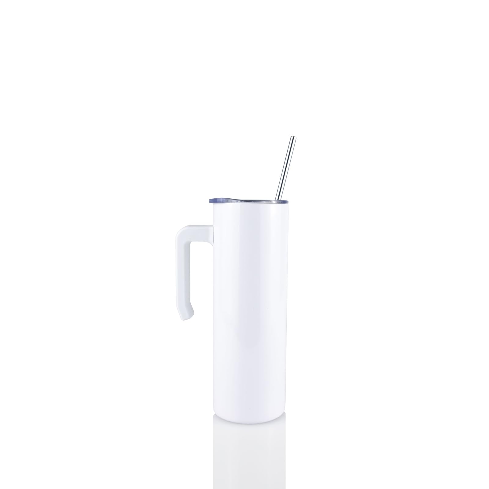 Hogg 20oz Sublimatable Skinny Tumbler with Removable Handle Case (24 Pack), Lid, and Stainless Steel Straw, DIY, Customizable, Double Wall Insulated Tumblers