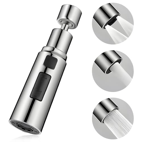 Fozite Pull Down Spray Head for Kitchen Faucet, Sink Aerator, 360° Twist Spray Attachment, 3-Function Spray Mode Design, Faucets Replacement Part for Kitchen Sink, Fits Most Standard Pull-Out Hose