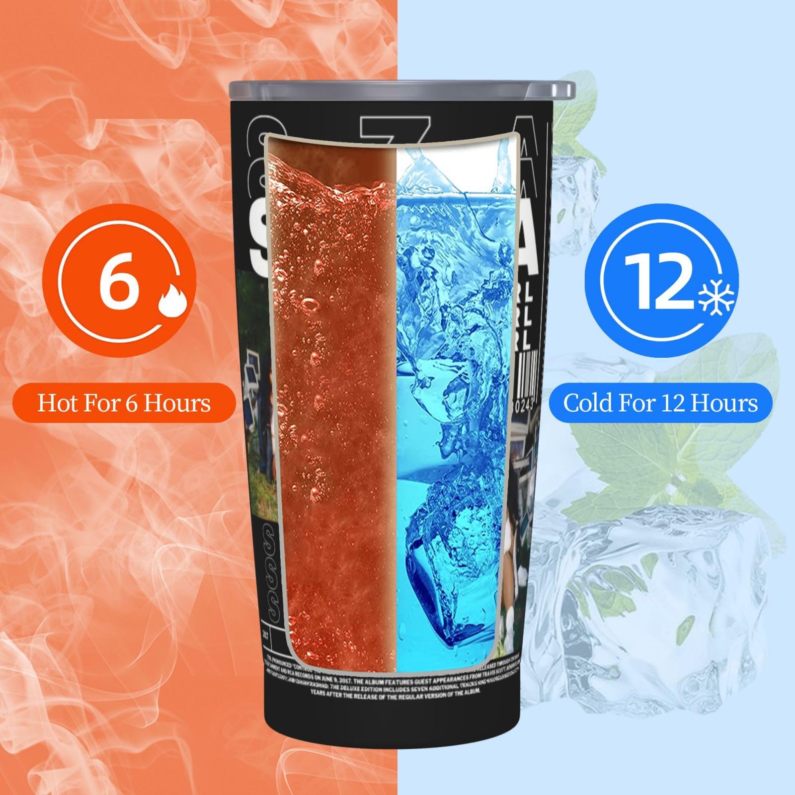 Zyxmconas SZAs Stainless Steel Insulated Tumbler Double Wall Travel Cup With Straw And Lid For Home Office Car 20 oz