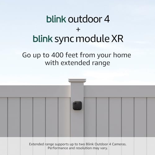 Blink Outdoor 4 + Sync Module XR β Wire-free smart security camera, two-year battery, go up to 400 feet from your home with extended range β 1 camera system