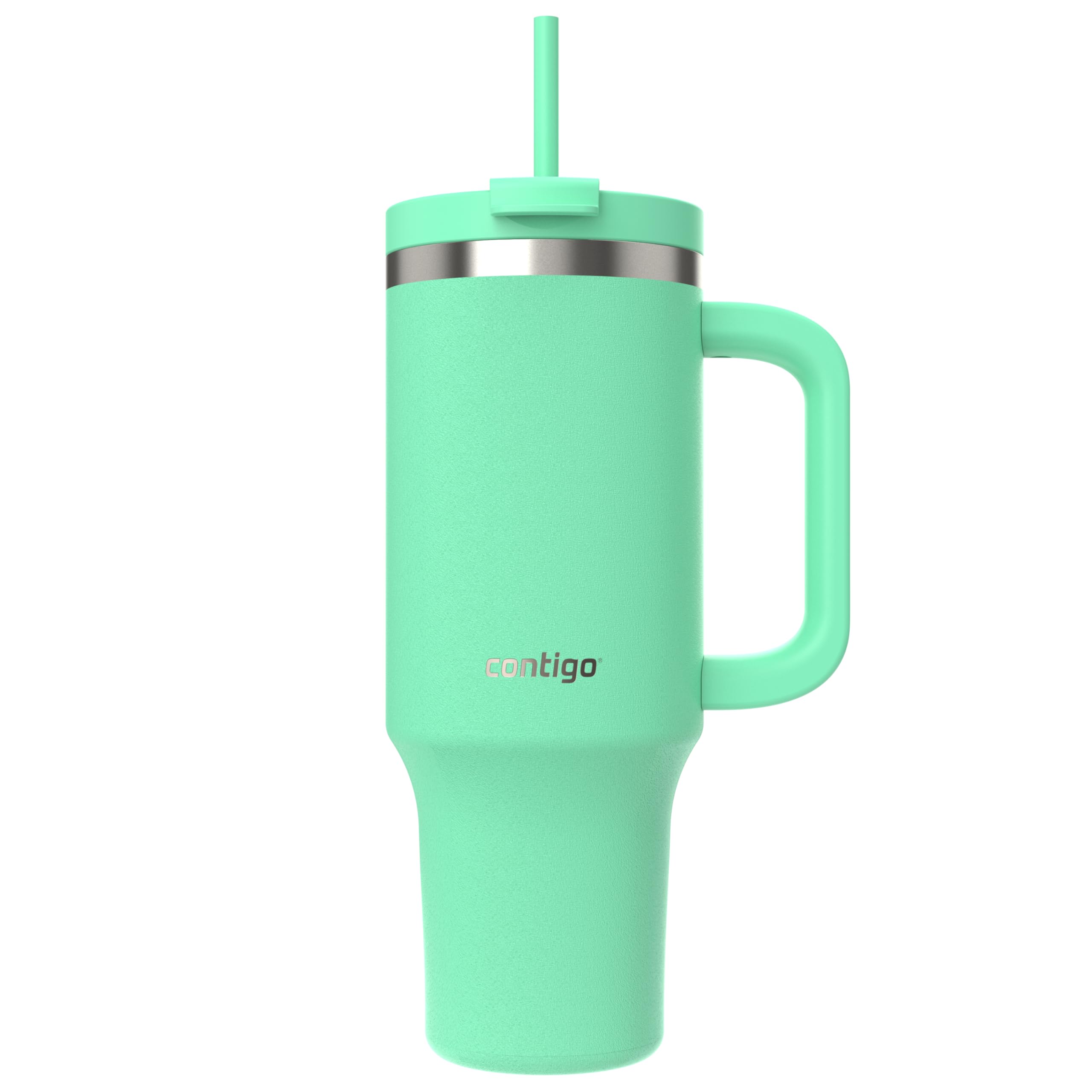 Contigo Tumbler 1200 ml with Handle | Stainless Steel Vacuum Insulated Water Bottle with Straw and Lid | Cold for 29 Hours | Travel Mug | Thermal Flask | BPA Free | Reef