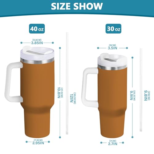 ODAWA Bronze Insulated Water Bottle with Straw Insulated Tumblers Reusable Stainless Steel Cup