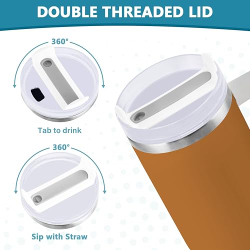 ODAWA Bronze Insulated Water Bottle with Straw Insulated Tumblers Reusable Stainless Steel Cup