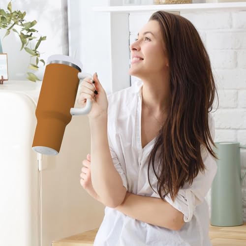 ODAWA Bronze Insulated Water Bottle with Straw Insulated Tumblers Reusable Stainless Steel Cup