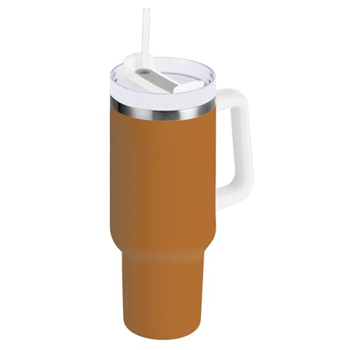 ODAWA Bronze Insulated Water Bottle with Straw Insulated Tumblers Reusable Stainless Steel Cup