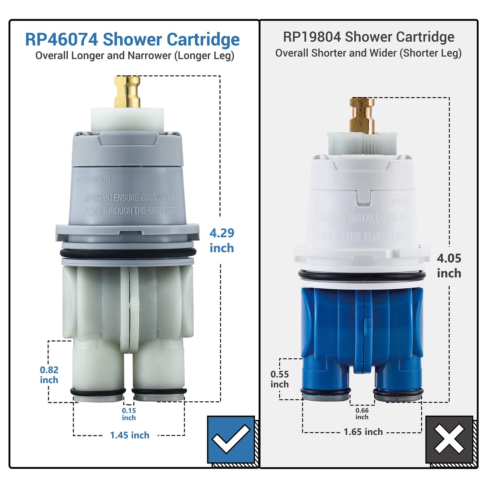 RP46074 Shower Cartridge Compatible with Delta 13/14 Series Single Handle Faucet, Suitable for Delta Monitor MultiChoice Universal Valves Rough-in (2007-present)