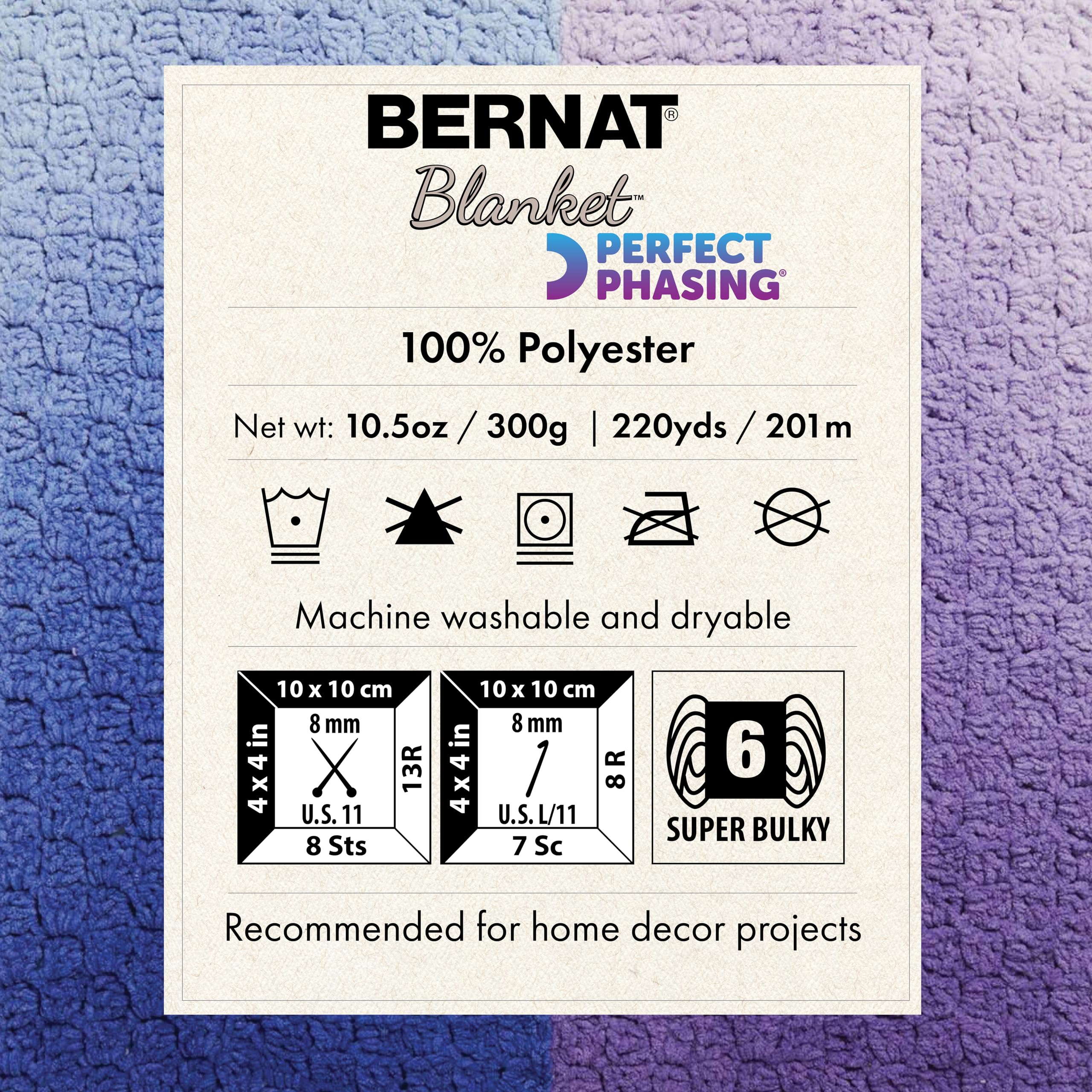 Bernat Blanket Perfect Phasing - 2 Pack of 220 Yards/10.5 oz Forest 100% Polyester Yarn