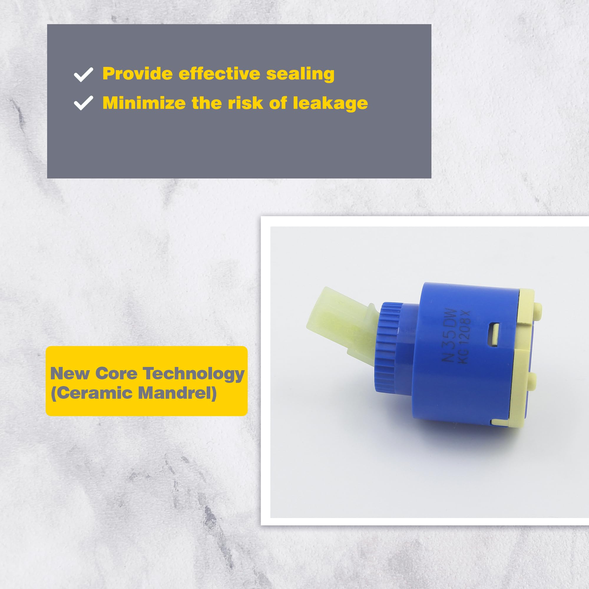 XLHippo CUPC Certified Diameter 35mm Replacement Cartridge for Kraus/Kohler/Moen/American Standard Gear Cartridge faucet replacement part