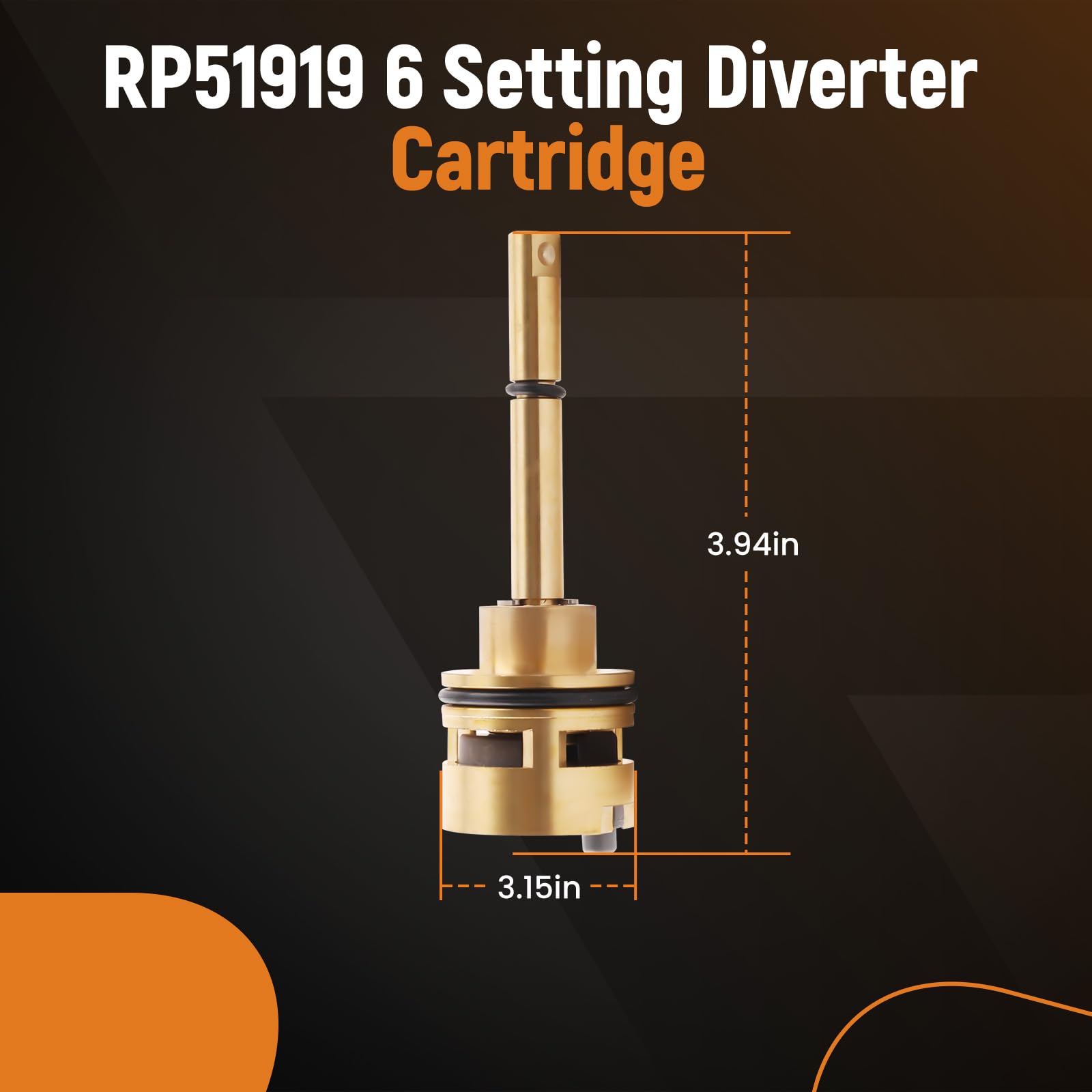 maXpeedingrods RP51919 6 Setting Diverter Cartridge Compatible with Delta R11000 & R22000, Brass Faucet Valve Replacement Kit#R10000-unbx,R10000-unbxhf, R10000-unws