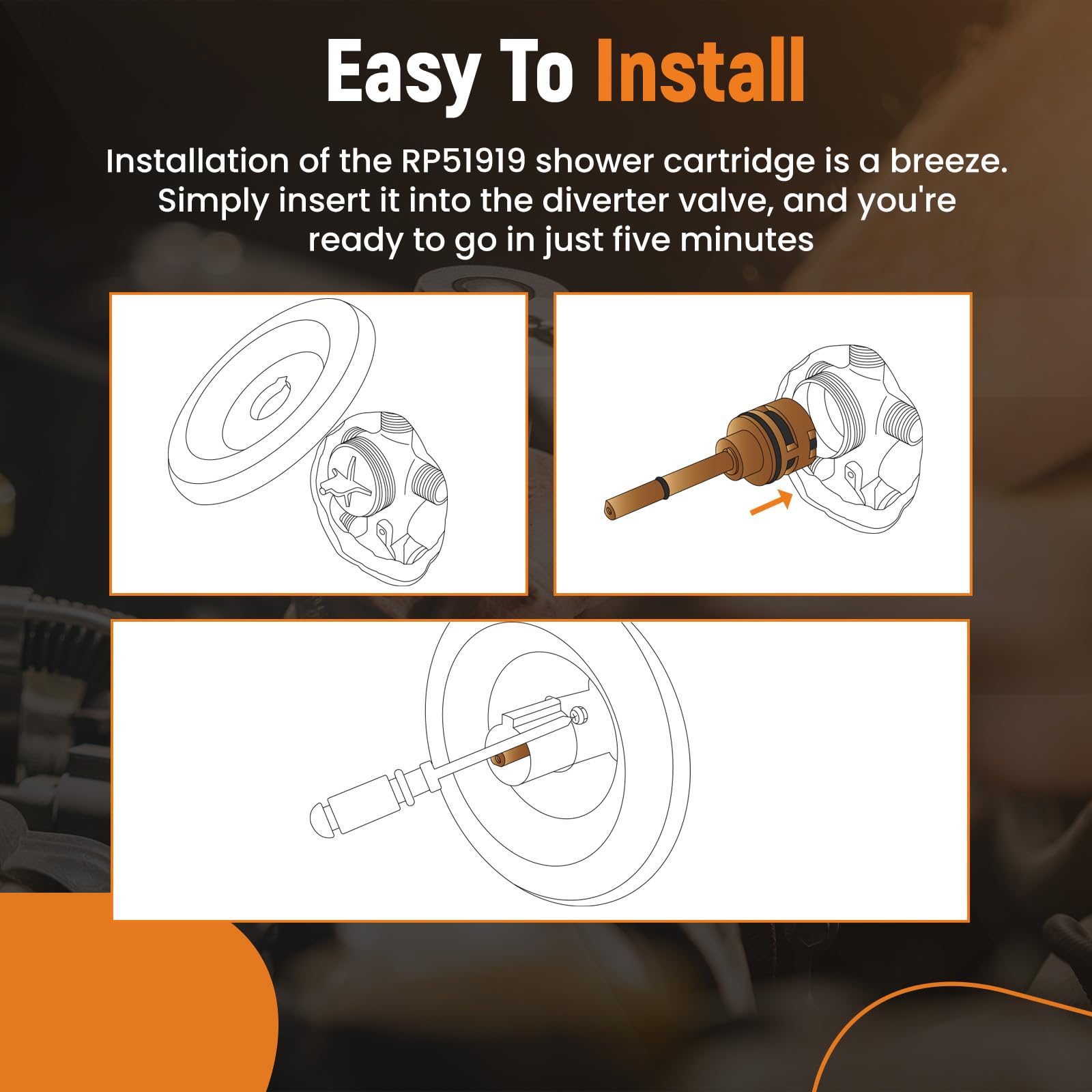 maXpeedingrods RP51919 6 Setting Diverter Cartridge Compatible with Delta R11000 & R22000, Brass Faucet Valve Replacement Kit#R10000-unbx,R10000-unbxhf, R10000-unws