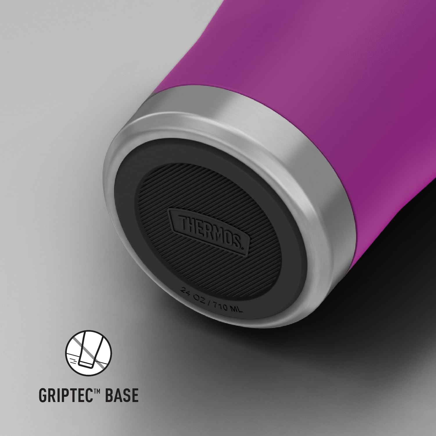 THERMOS ICON SERIES Stainless Steel Cold Tumbler with Slide Lock, 24 Ounce, Plum