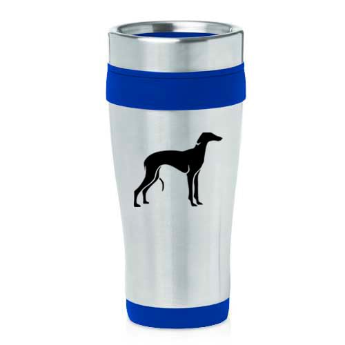 16oz Insulated Stainless Steel Travel Mug Coffee Mug Tumbler Greyhound (Blue)