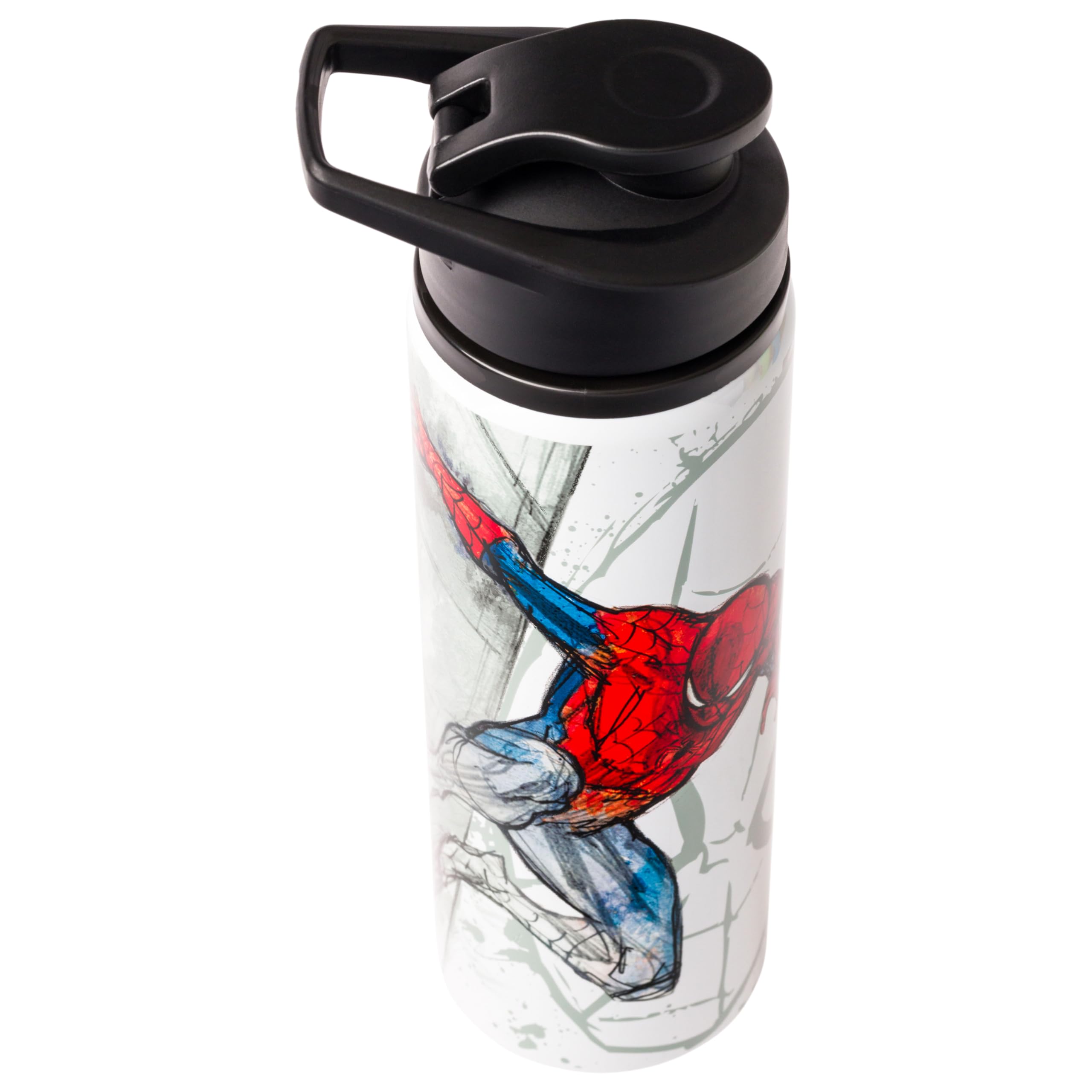 Silver Buffalo Marvel Spiderman Stainless Steel Water Bottle, 25 Ounces