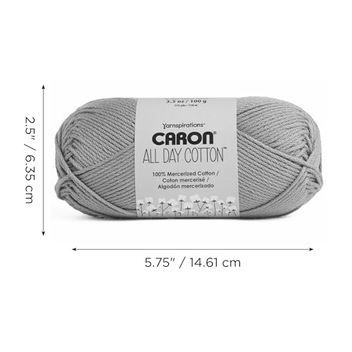 Caron All Day Cotton - 3 Pack of 173 Yards/3.52 oz Eyes Blue 100% Mercerized Cotton Yarn