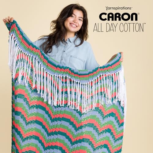 Caron All Day Cotton - 3 Pack of 173 Yards/3.52 oz Eyes Blue 100% Mercerized Cotton Yarn