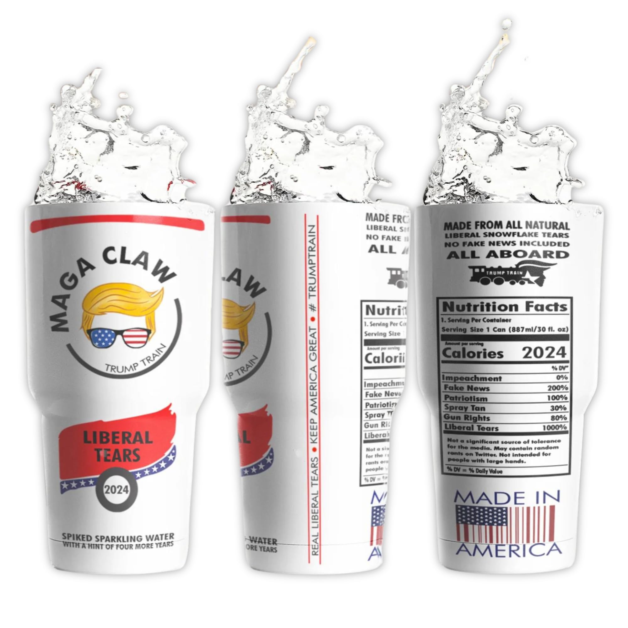 Aclinko MAGA Claw Trump Hair All Aboard Trump Train - US Election 20oz & 30oz Stainless Steel Tumbler with Reusable Straw, Trump Supporters Gift for Men and Women (30oz Curve)
