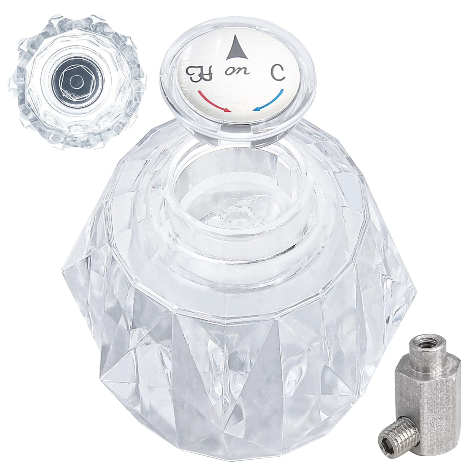 Shower Faucet Handle Replacement for RP41661, Replacement Shower Handle Compatible with Delta and Peerless Single Handle Tub Faucets, Clear Acrylic Shower Faucet Handle