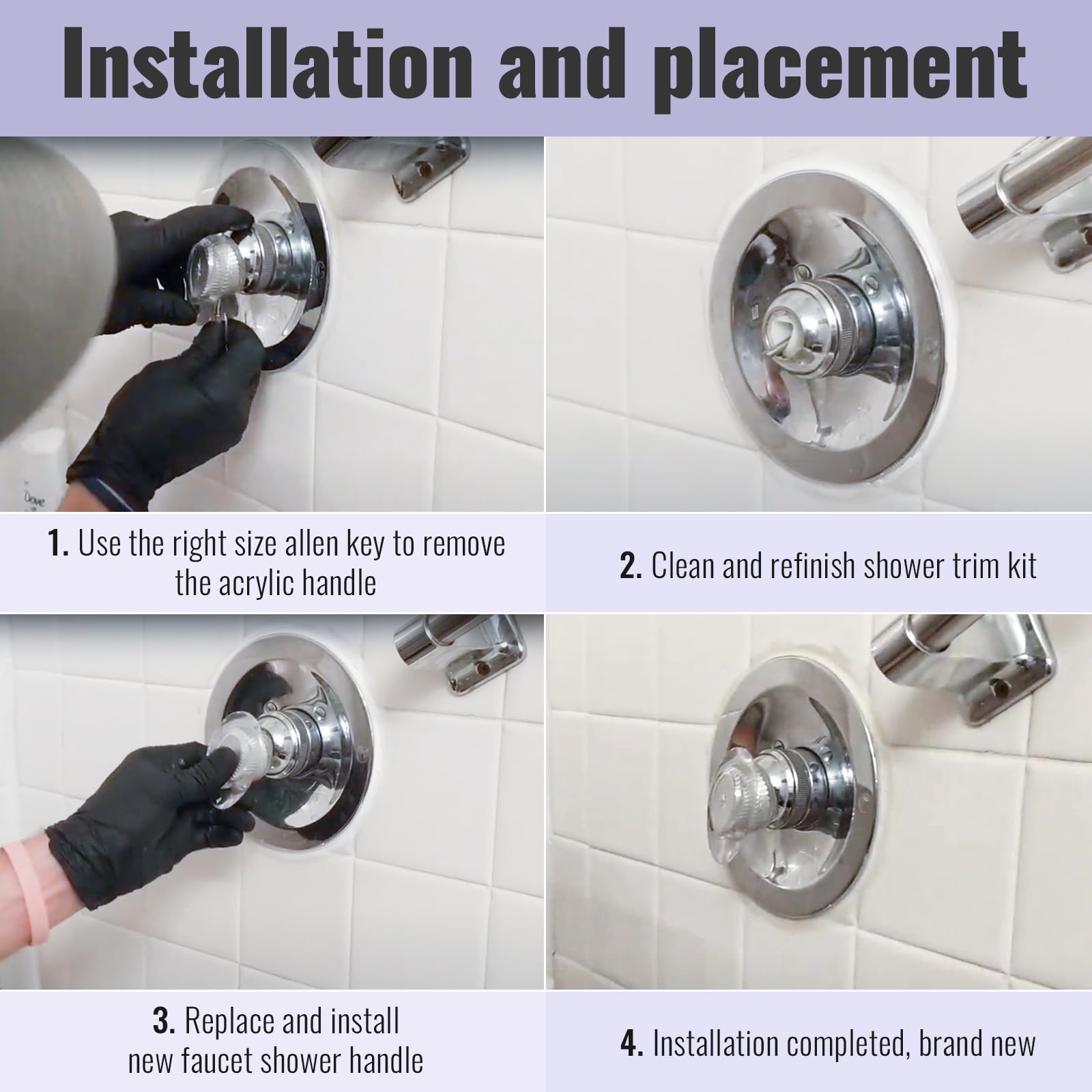 Liberflow Shower Knob Replacement for Sb-170, Shower Faucet Handle Compatible with Valley Single Handle Kitchen, Lavatory, Tub, Bathtub Faucets, Clear Acrylic Handle Replacement