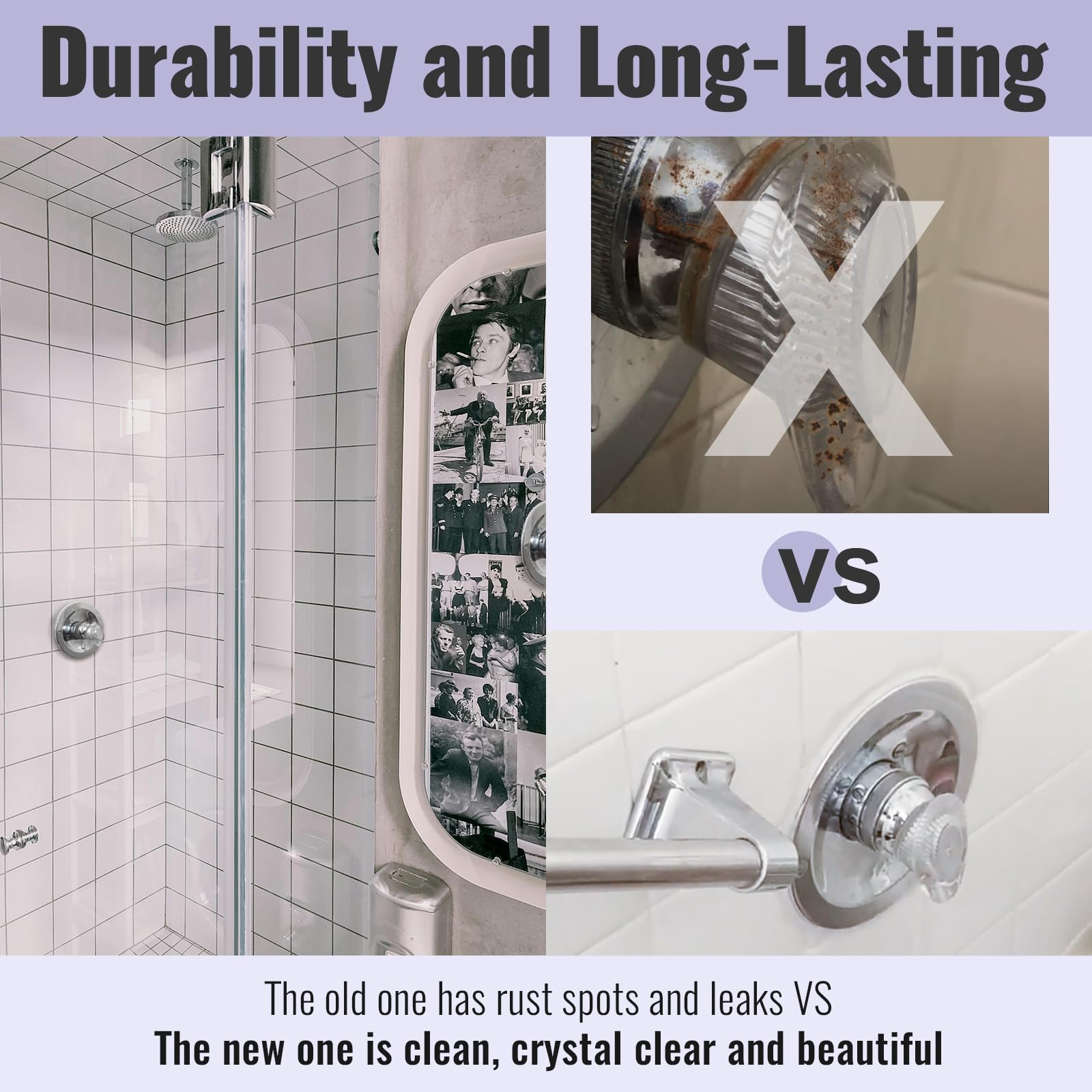 Liberflow Shower Knob Replacement for Sb-170, Shower Faucet Handle Compatible with Valley Single Handle Kitchen, Lavatory, Tub, Bathtub Faucets, Clear Acrylic Handle Replacement