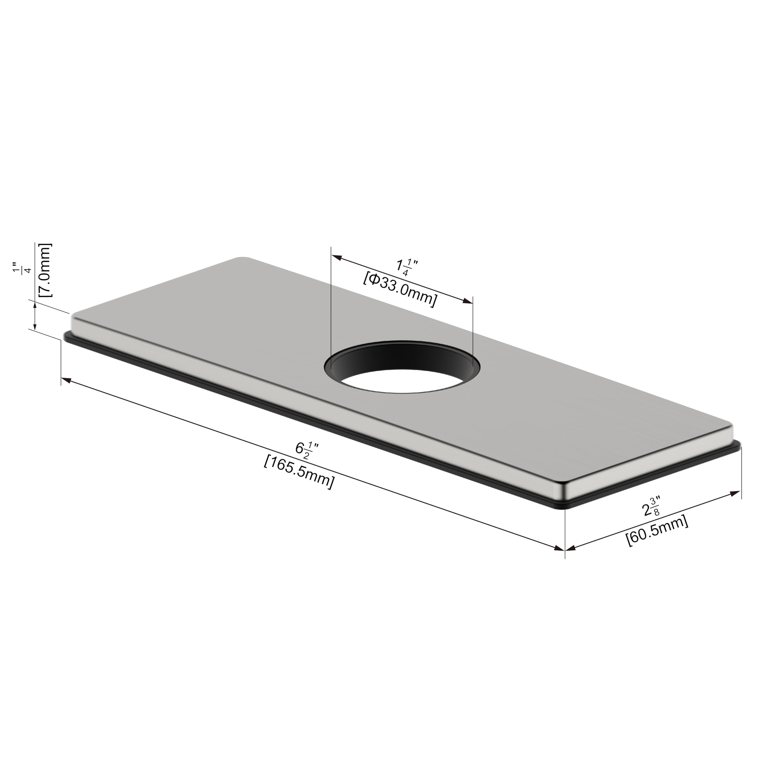Derengge 4 Inch Bathroom Square Escutcheon Hole Cover, Faucet Deck Plate,1 Hole or 3 Hole Centerset Faucet Parts,RP-1064-BC,Brushed Nickel Finished