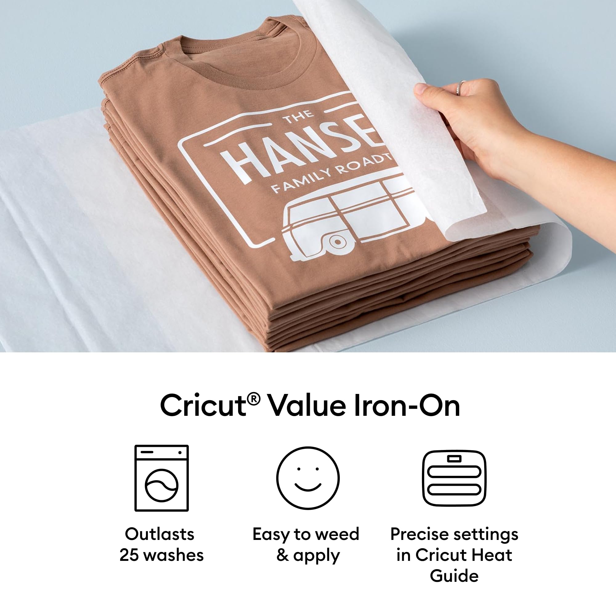Cricut® Value Iron-On, White (12 in x 20 ft)- HTV Heat Transfer Vinyl