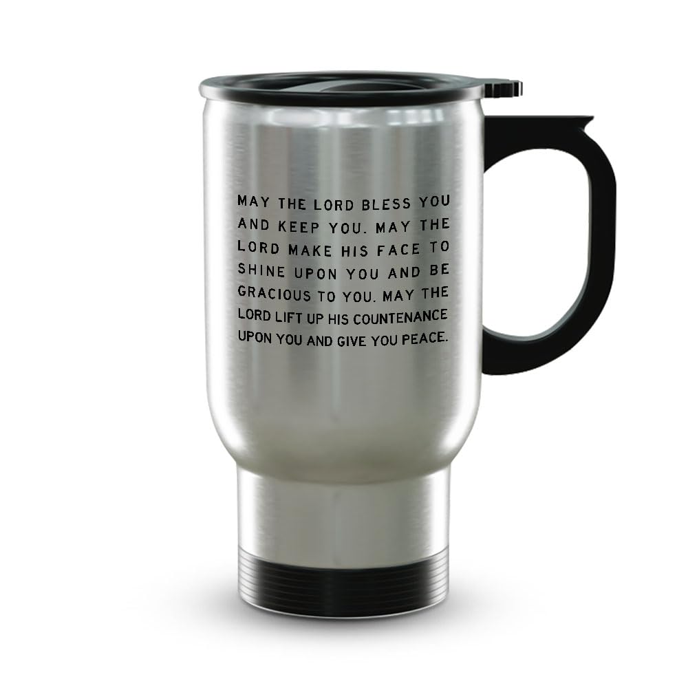 Numbers 6:24 26 Insulated Tumbler , Motivational Mugs for Her , Bible Christmas Gifts Thermal Mug , Christian 14oz Travel Coffee Mug , Customized Gift for Men , Bible Verse Thermal Mug , BFF Gifts