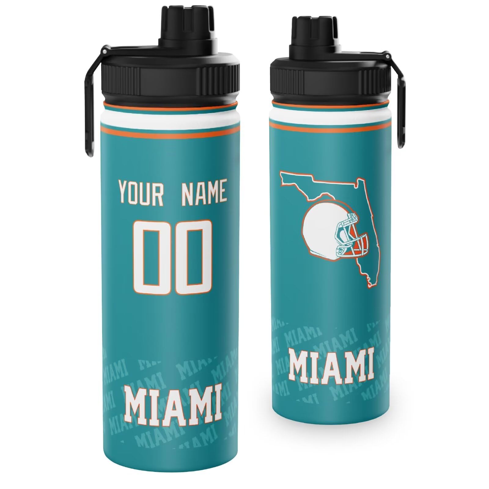 ANTKING Miami Tumbler Travel Mug Coffee Cup Custom Name Number for Men Gifts Women Youth