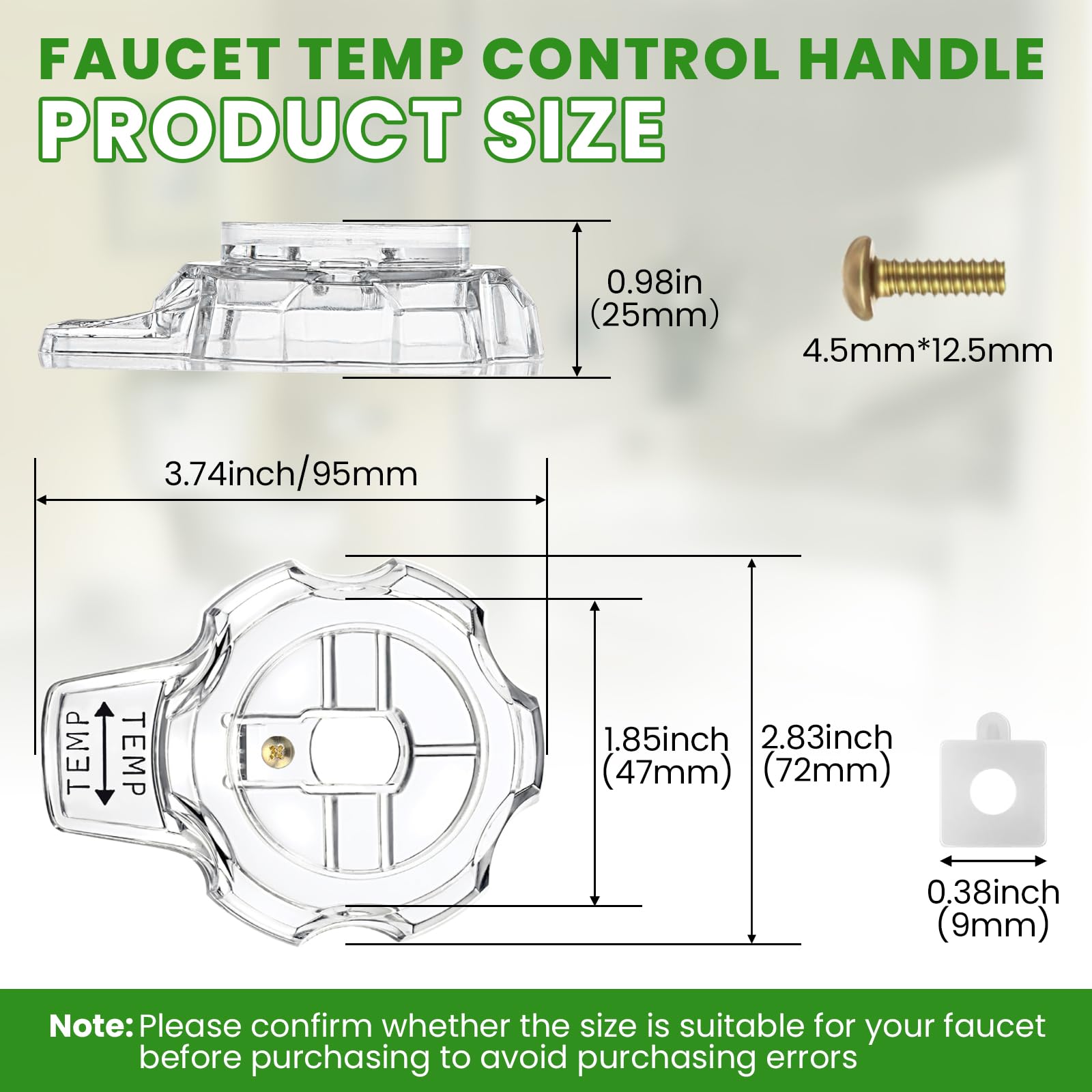 hansengroyi MXT11 Shower Temp Valve Handle, Temperature and Volume Knob Compatible with Mixet MXT11 Shower Handle Replacement, Bathroom Hot Cold Handles Part